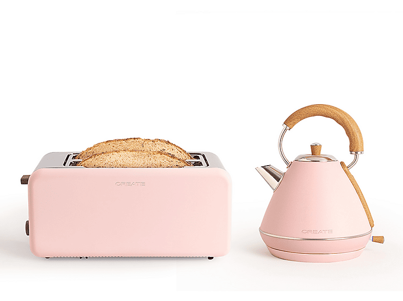 Tostadora | CREATE Pack TOAST RETRO + KETTLE RETRO, 1200 W, 2 ranuras ...