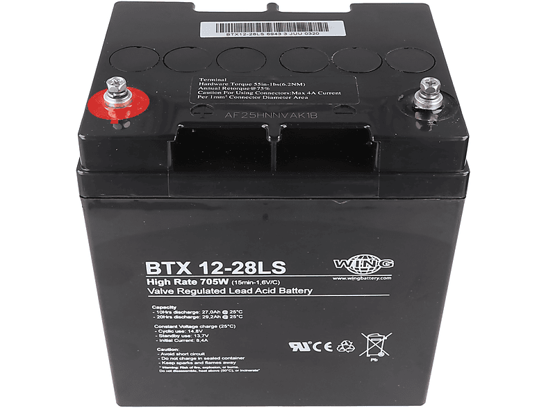 WING Wing BTX12-28LS 12V 28Ah high rate hochstromfähig Pb – Blei ...