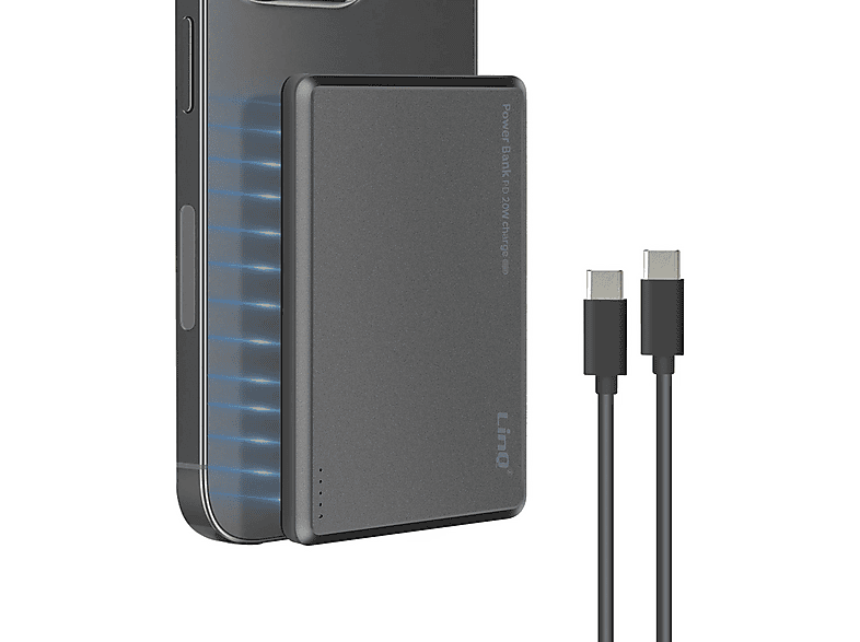 Powerbank | LINQ BW8500, 8000 mAh, Gris | MediaMarkt