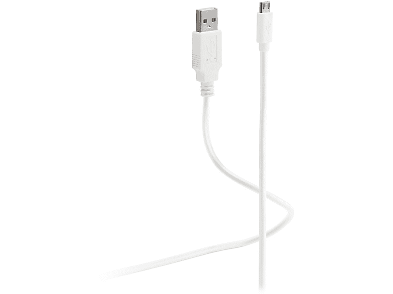 FLEXLINE USB-Lade-Synckabel USB A auf micro B weiß, 1,8m USB Kabel ...