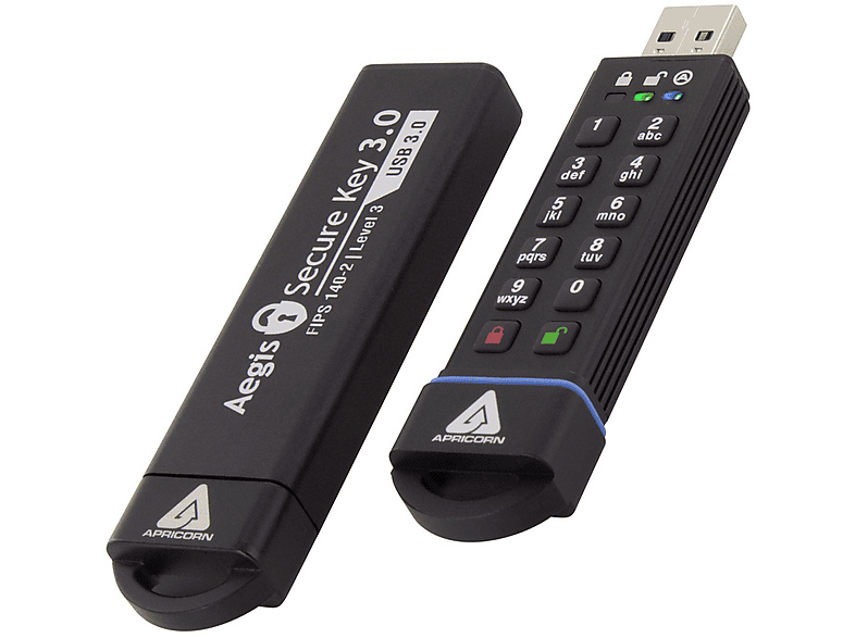 APRICORN Aegis Secure Key 3.0 | USB-Flash-Laufwerk USB-Stick (Schwarz ...