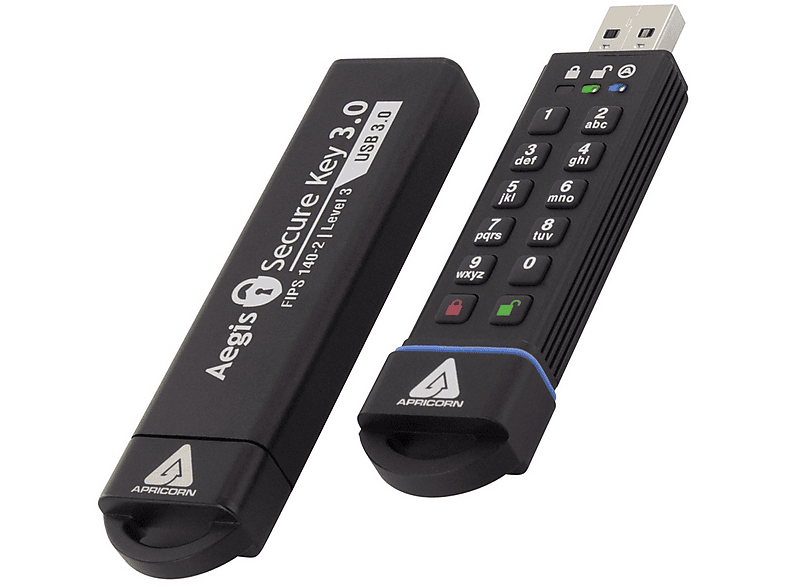 APRICORN Aegis Secure Key 3.0 | USB-Flash-Laufwerk USB-Stick (Schwarz ...