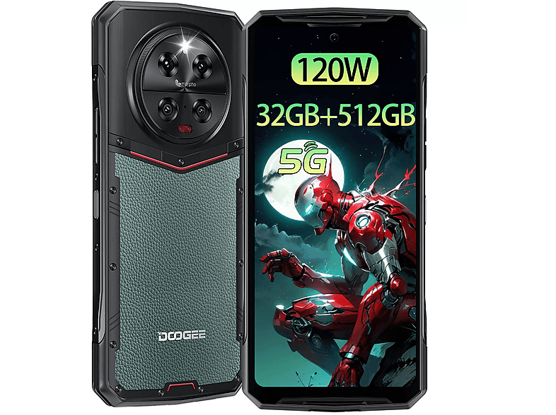 DOOGEE DK10 5G, Verde, Móvil Android, 512 GB, 12 GB RAM, 6,67 ", Octa-Core Processor, 5150 mAh ...