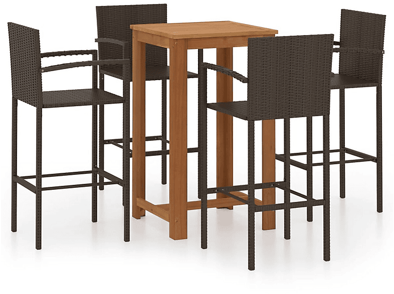 VIDAXL 3067987 Gartentisch- und Stuhlset, Braun | SATURN