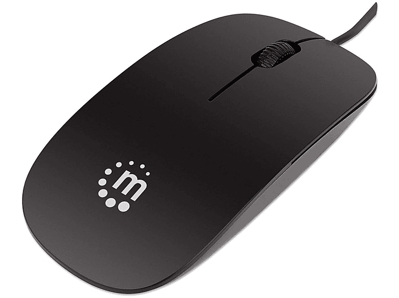 Ratón con cable | MANHATTAN 177658, USB Typ-A, 1000 ppp, Negro | MediaMarkt