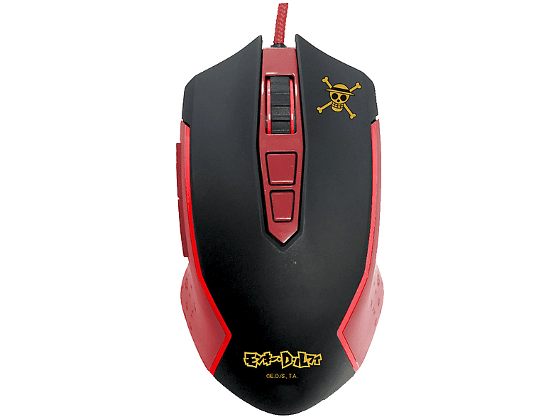 FR-TEC Gaming Maus | One Piece Luffy Maus Gaming, Schwarz, Rot, Gelb ...
