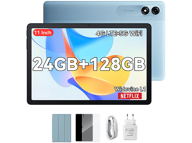 BLACKVIEW Tab 90, 128 GB, Azul, 11 " HD+, 8 GB RAM, UMS9230 T606(Octa ...