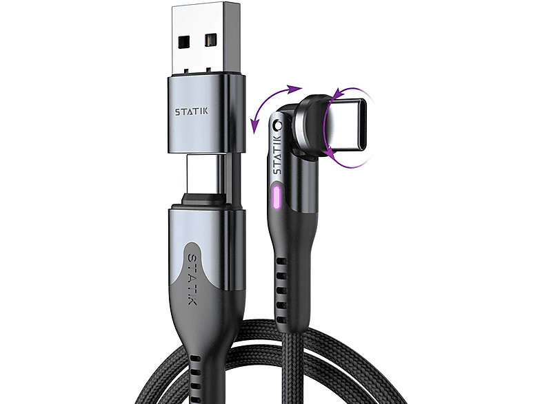 STATIK PowerPivot Pro braided rotating USB-C Cable Kabel, schwarz ...