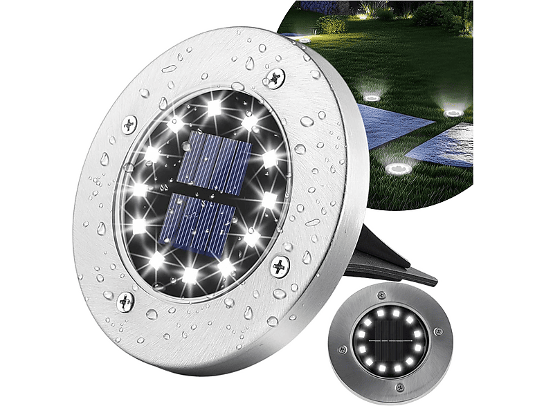 BLIXTAR Solarbetriebene Gartenleuchte 12 LEDs,wasserdicht Solar ...