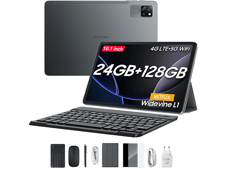 BLACKVIEW Tab 60 Pro Sets, 128 GB, Gris, 10,1 " HD+, 8 GB RAM, UMS9230 ...