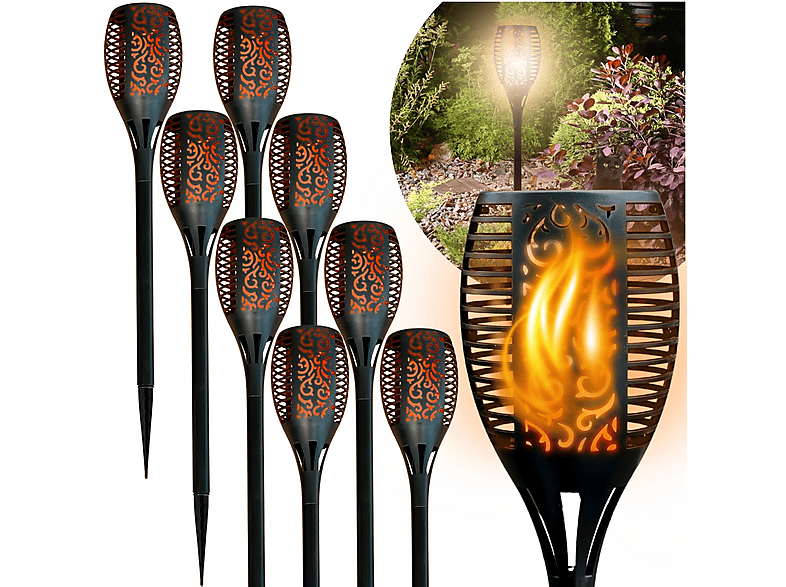 Lámpara exterior | Jardín Grande 8x LED Lámpara Solar 96, Conduciendo ...