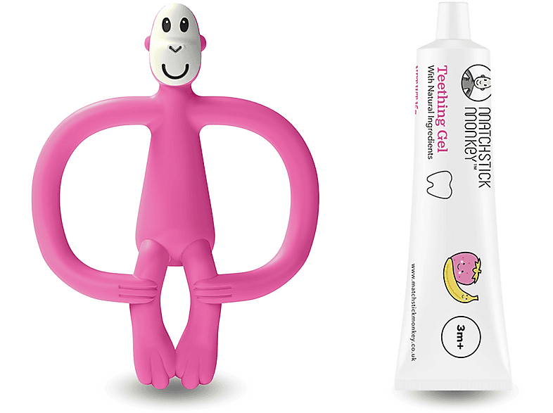 MATCHSTICK MONKEY Zahnungs-Set + Bio Zahnungsgel Beißring Pink | MediaMarkt