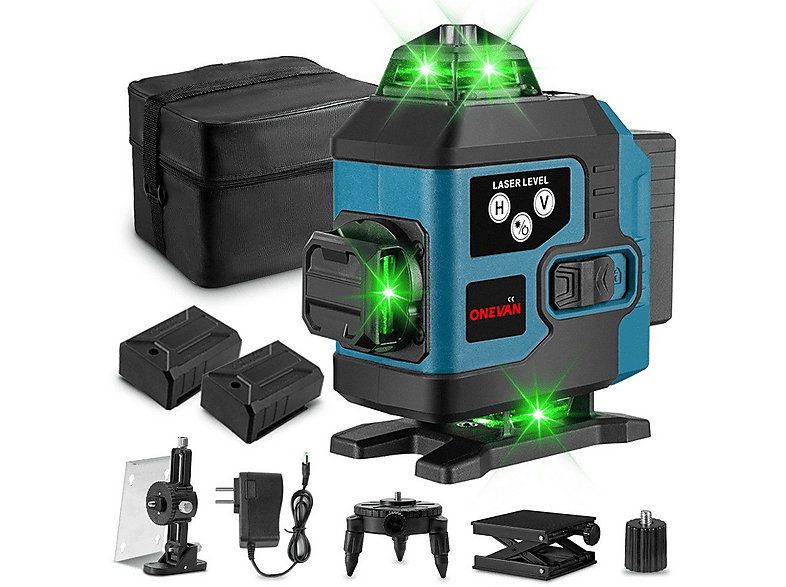 ONEVAN 4D 16 Linienlaser, Selbstnivellierend Wasserwaage, Grün | MediaMarkt