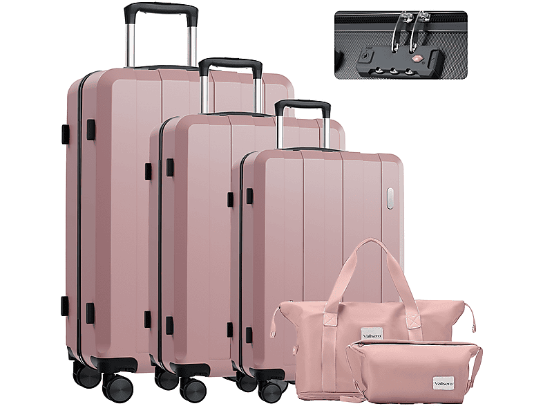 VALLSERO 20", 24", 28" Valise rigide, ensemble de 5 valises à roulettes ...