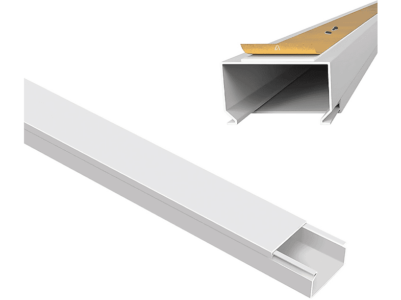 ARLI 2m Kabelkanal selbstklebend mit Bodenlochung 40x25 mm ...