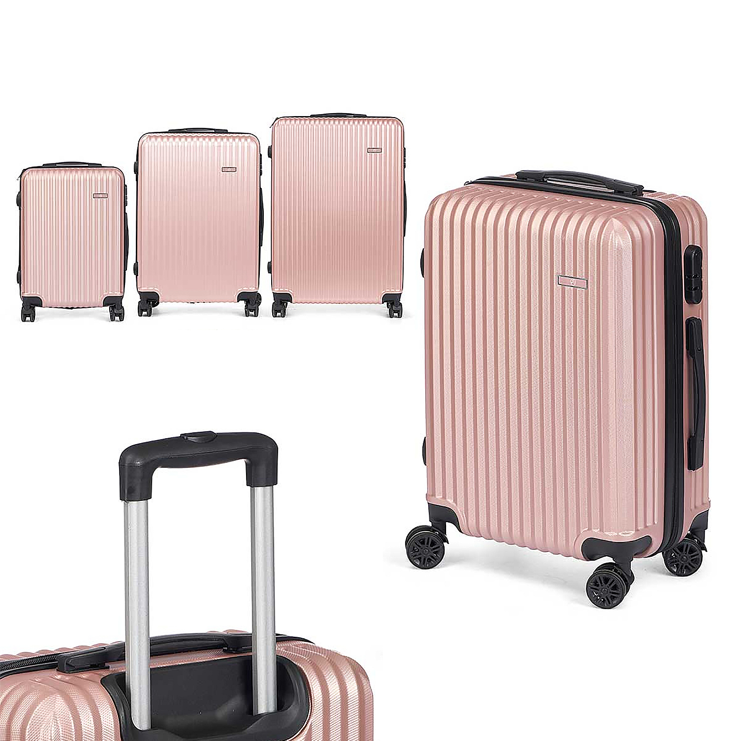 VALIGIA DAM Set di 3 valigie trolley rigide 119.16 l ABS 9500 g Nero ...