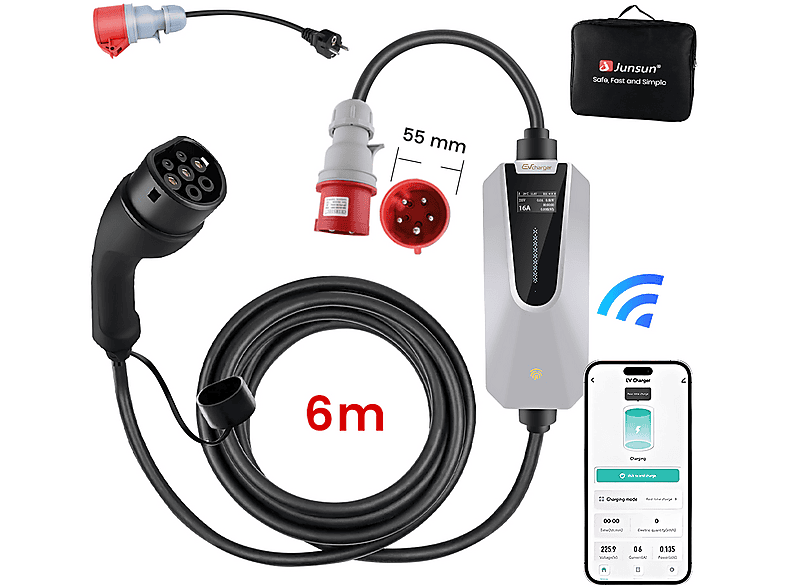 JUNSUN 11kW Typ 2 6M Three-phase WALLBOX | MediaMarkt