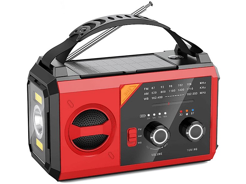 YEMASTER 20000mAh,Lautsprecher,LED-Licht,Handkurbel Solar Radio, FM, AM ...