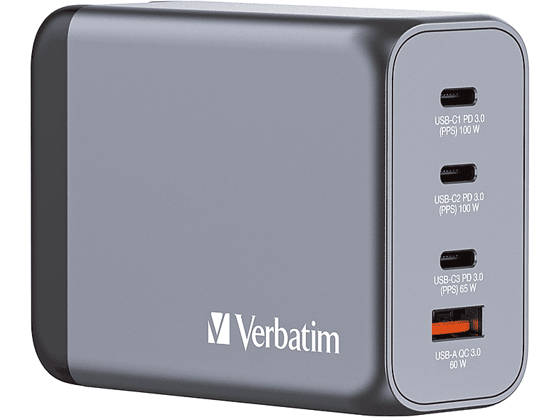 Cargador de móvil | VERBATIM 200W, 4 puertos USB-C 3 x USB-C y 1 x USB ...