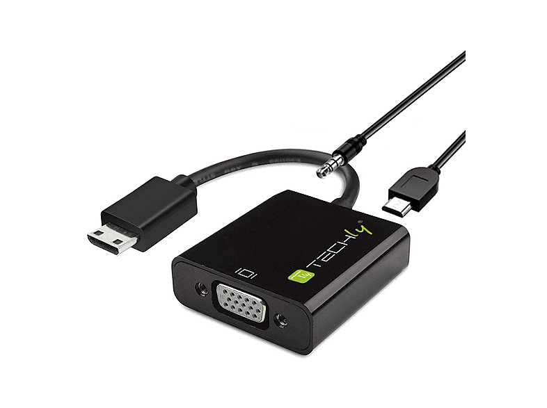 Adaptador cable de vídeo | IDATA HDMI-VGA4 TECHLY, Negro | MediaMarkt