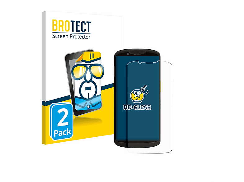 BROTECT 2x klare transparente Schutzfolie (für Zebra TC53e-RFID ...