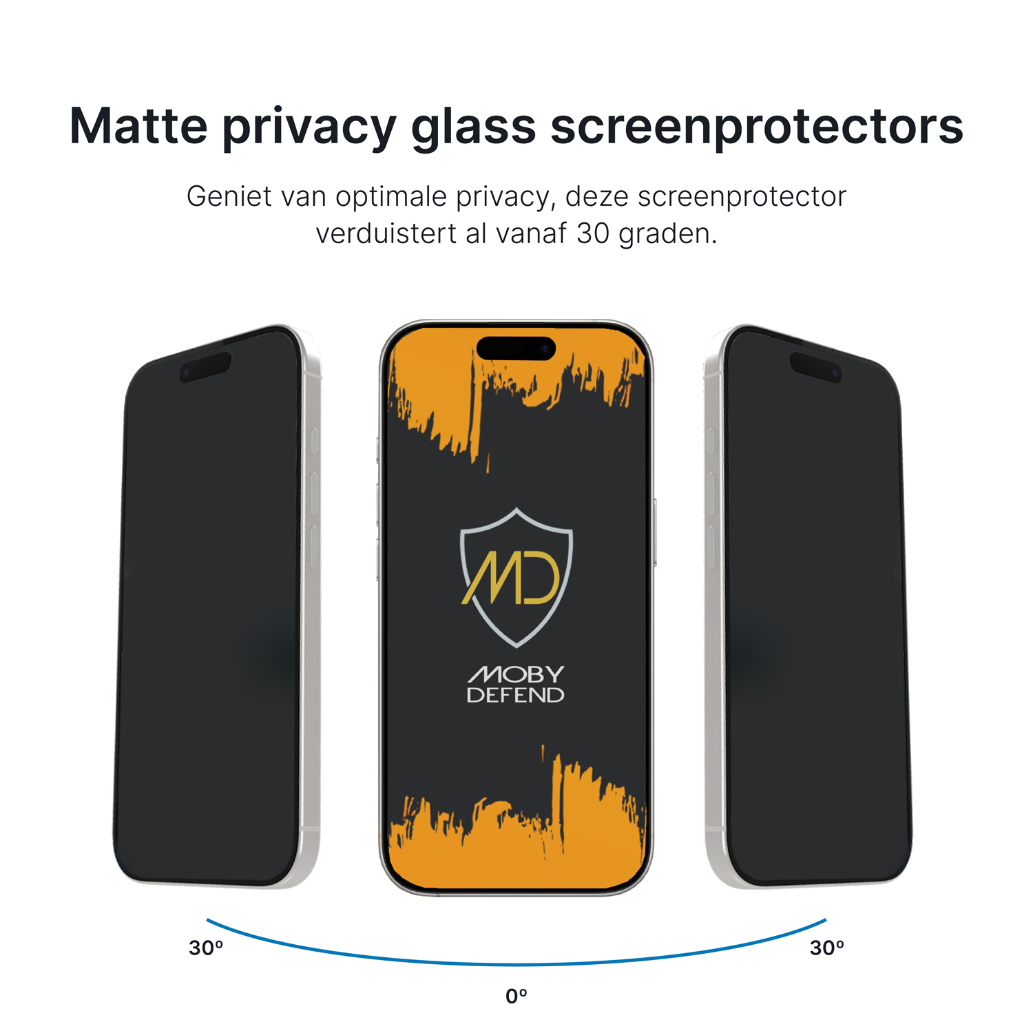 MOBYDEFEND 2-Pack Matte Privacy Glass Screensavers Geschikt voor ...