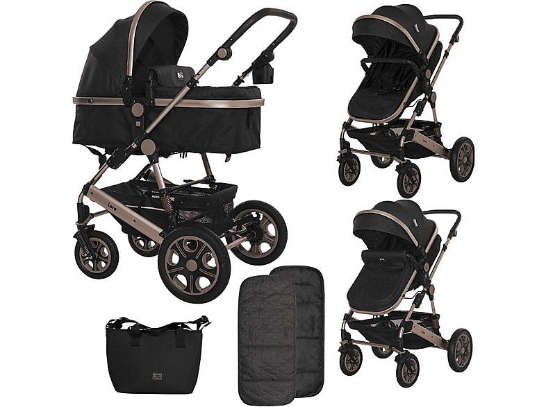 Carrito de bebé | LORELLI Dúo convertible LORA Black, talla 0, Black | MediaMarkt