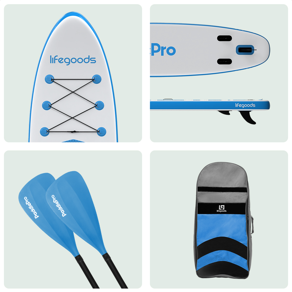 LIFEGOODS PaddlePro Allround | Complete Set - Max 135kg - Sky Blue SUP ...
