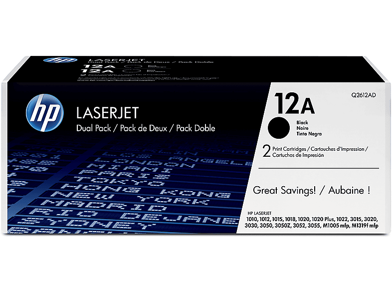 HP 12A 2-pack Black Original LaserJet Toner Cartridges Original Schwarz ...