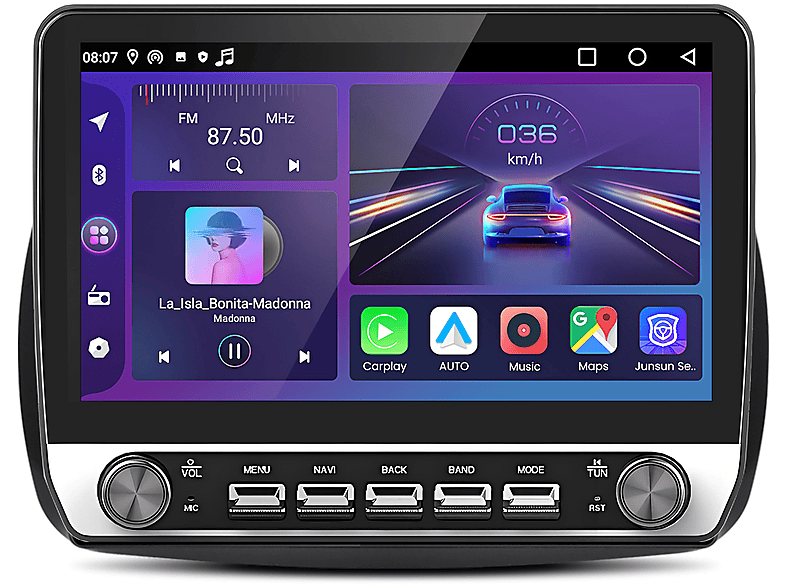 JUNSUN Android 13 Benz Smart Forfour Fortwo 15-19 Carplay RADIO, FM, AM, Bluetooth, Schwarz ...