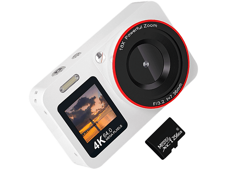 ELKUAIE 64MP FHD Kompakt Digitalkamera Weiß | SATURN