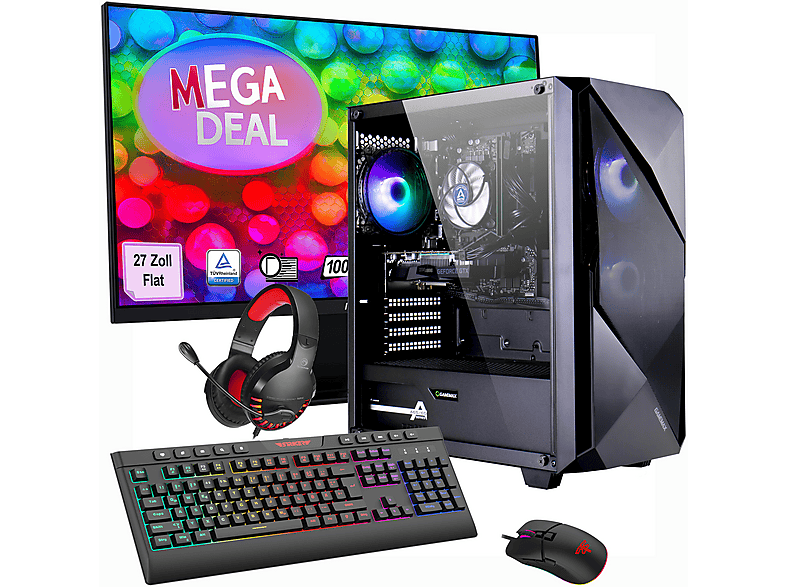 GAMEMAX Multimedia-PC-Set + PRO MP273A, PC-Komplettsystem mit AMD Ryzen ...