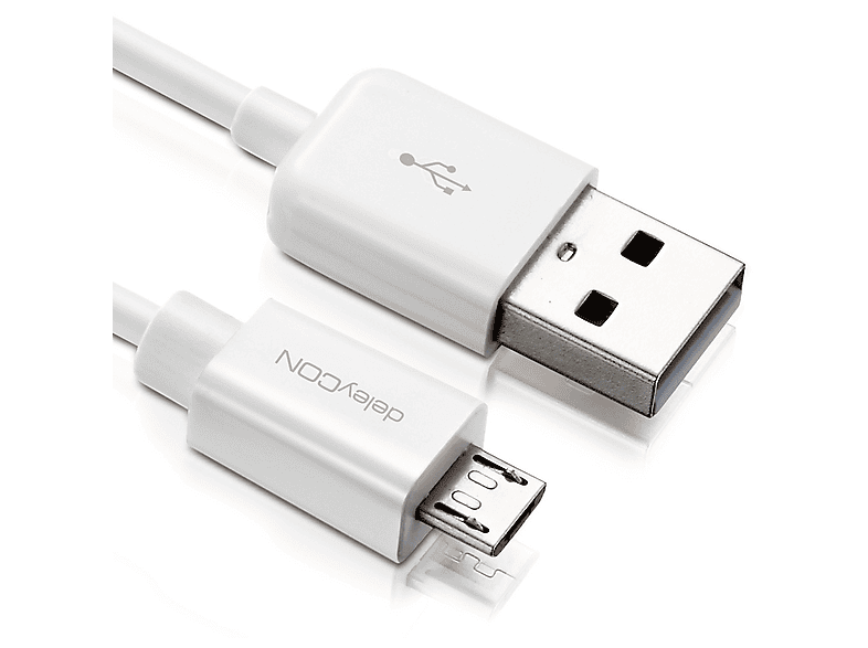 Cable USB | DELEYCON USB - micro USB, USB 2.0, USB-A, microUSB, Blanco ...