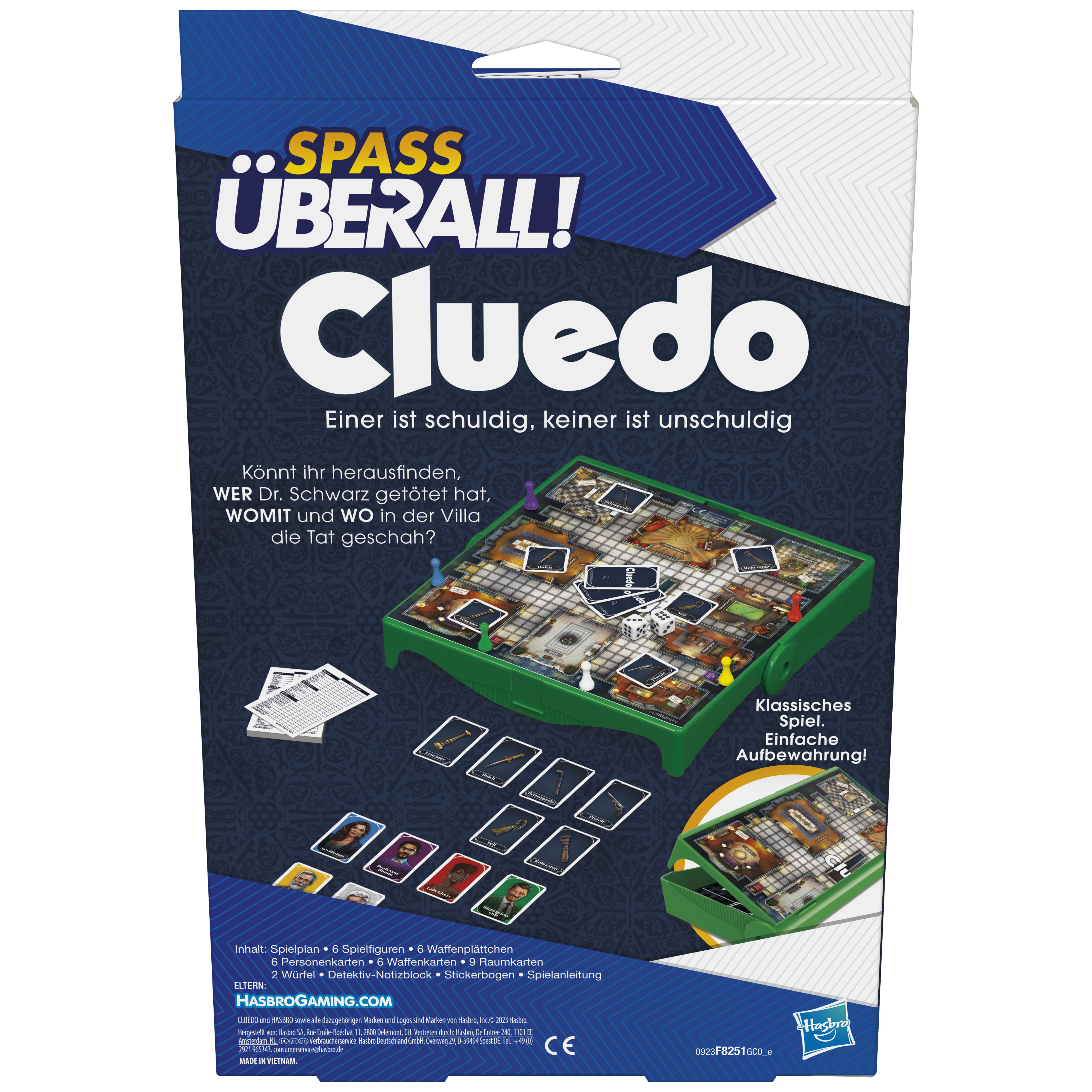GIOCO DA TAVOLO HASBRO GAMING Cluedo Grab & Go | 1 , Detective, Età 8 ...