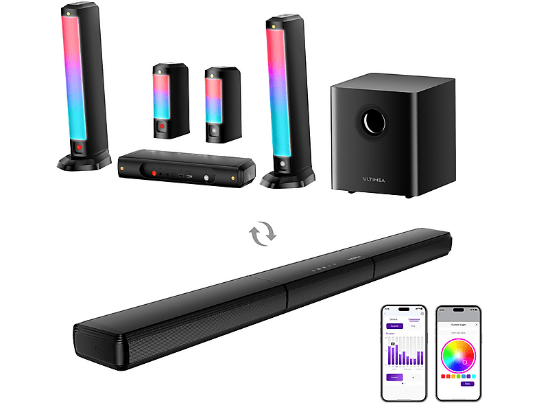 ULTIMEA Apollo S70 Ultra | 7.1-Kanal mit App-Steuerung, Soundbar, Schwarz | MediaMarkt