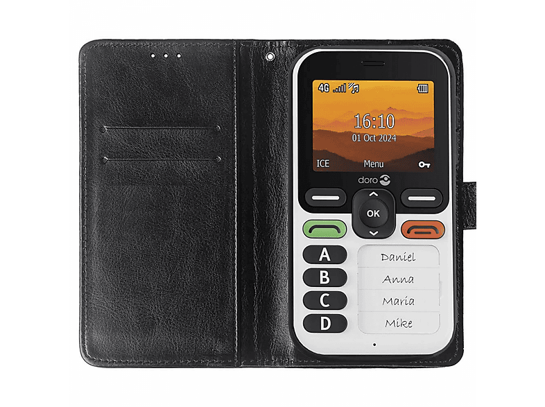 CASEONLINE Klappbare, Bookcover, Doro, Leva X10, Schwarz | MediaMarkt