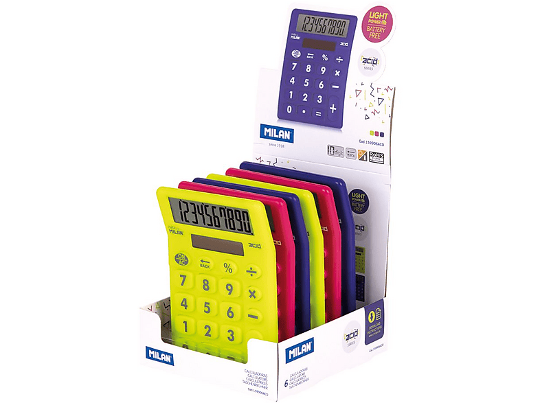Kalkulator MILAN 159906ACD Niebieski, Różowy, Żółty | MediaMarkt