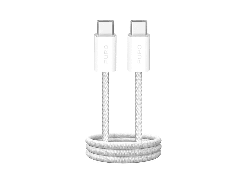 Cable USB | PURO PUCCC240FABK42MTWHI, USB 2.0, USB-C, USB-C, Blanco ...
