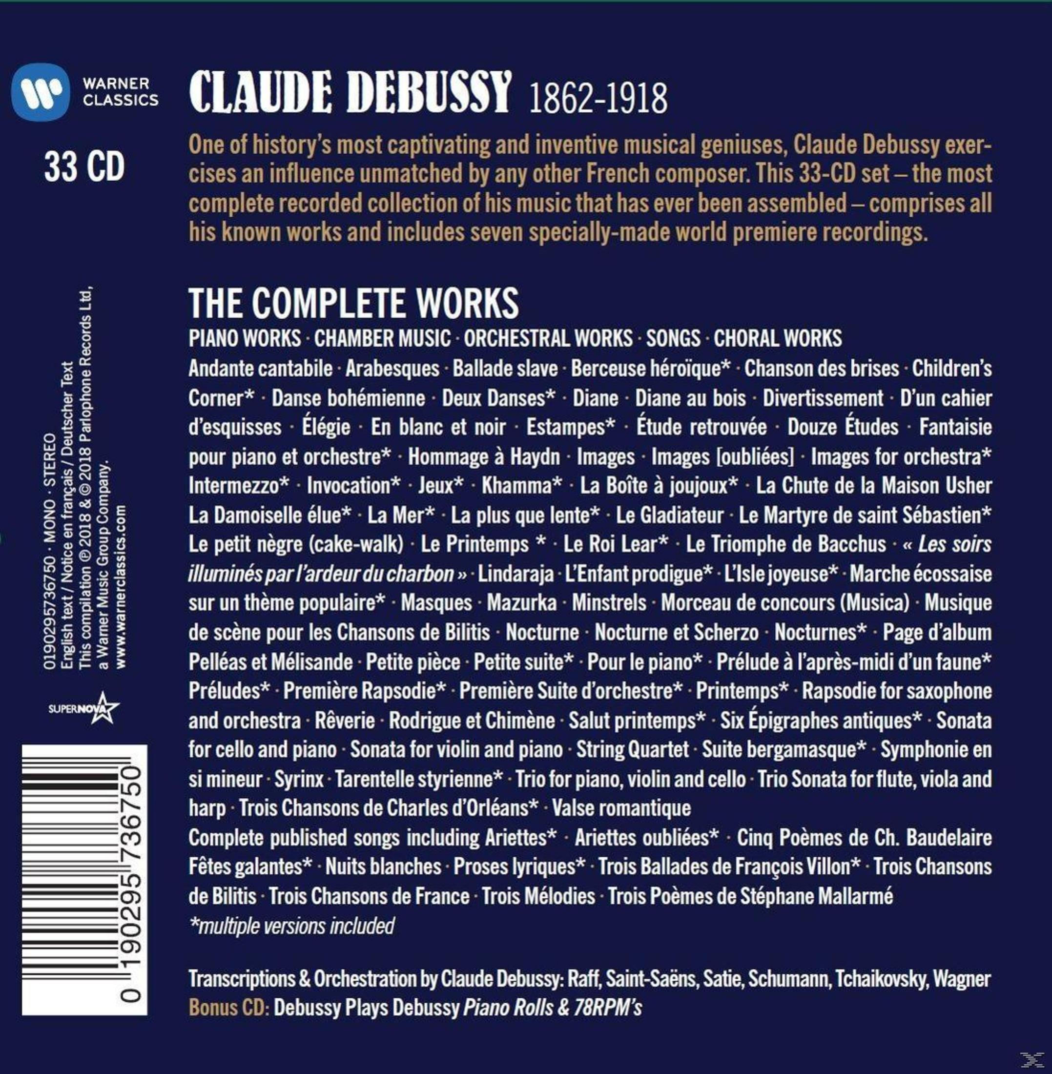 Claude Debussy 100 | Claude Debussy: The Complete Works, CD | MediaMarkt