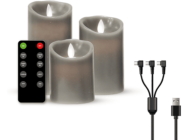 FlinQ 3-PACK Oplaadbare Led Kaarsen Warmwit | MediaMarkt