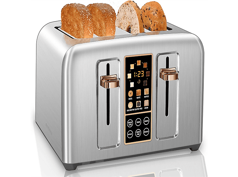 KOVENA LCD Display Toaster Silber (130 Watt, Schlitze: 4) | MediaMarkt