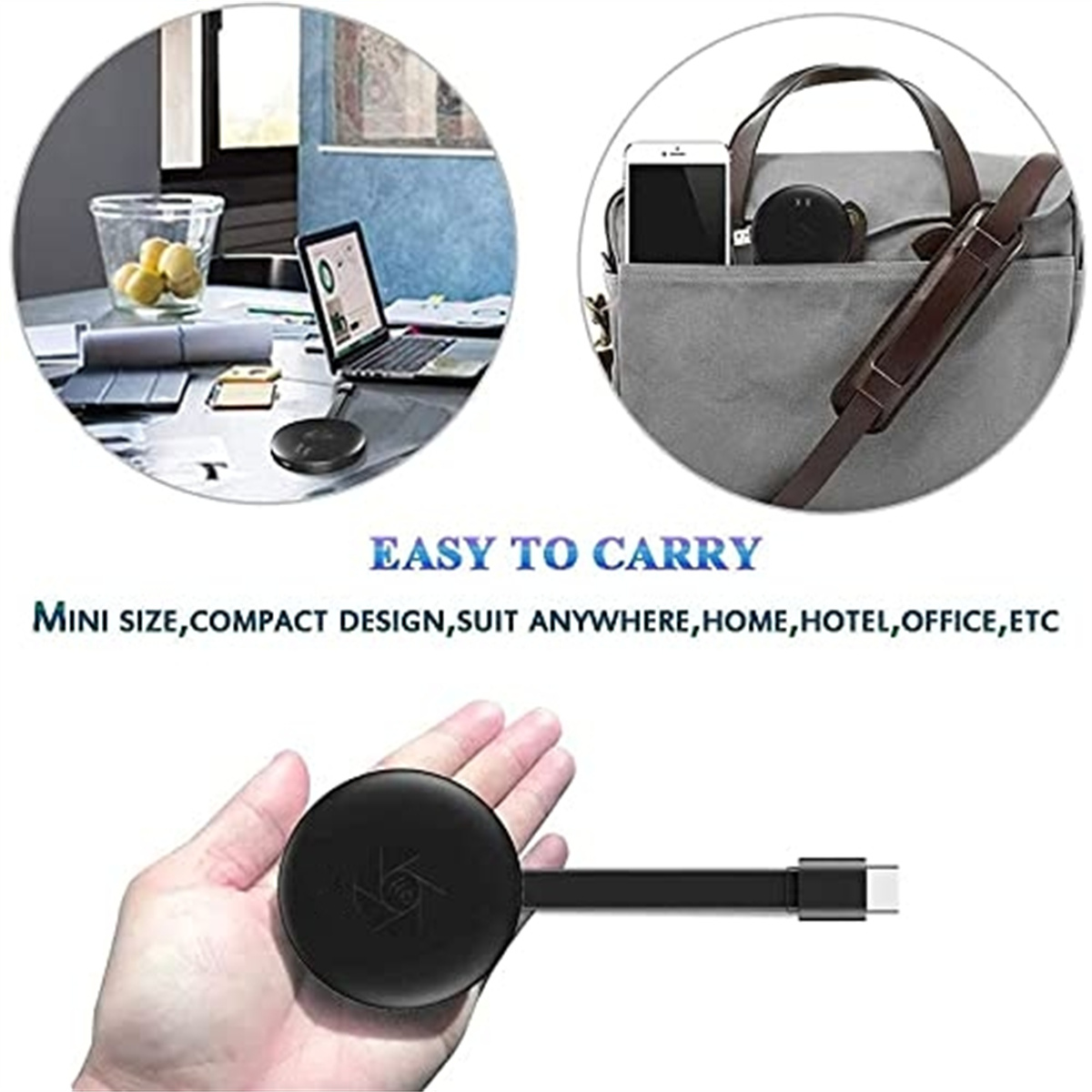 XUIGORT WLAN-Display-Dongle, HDMI-Streaming-Stick, USB Hub, Schwarz ...