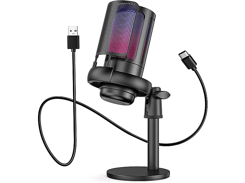 ALLGOODSBRAND ME6S, RGB-Desktop-Computer Mikrofon (Schwarz) | MediaMarkt