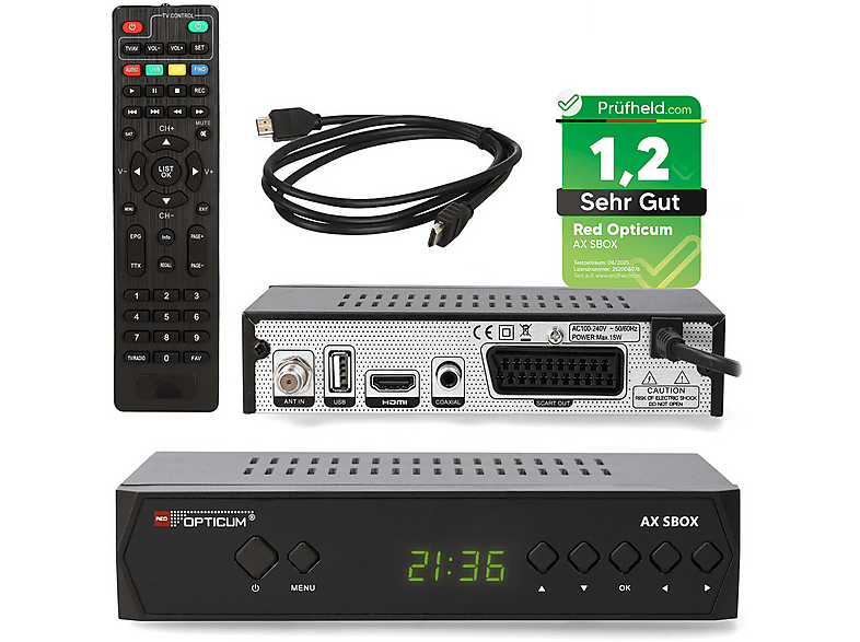 RED OPTICUM Opticum S-BOX | PVR Sat-Receiver (HDTV, PVR-Funktion, DVB-S ...