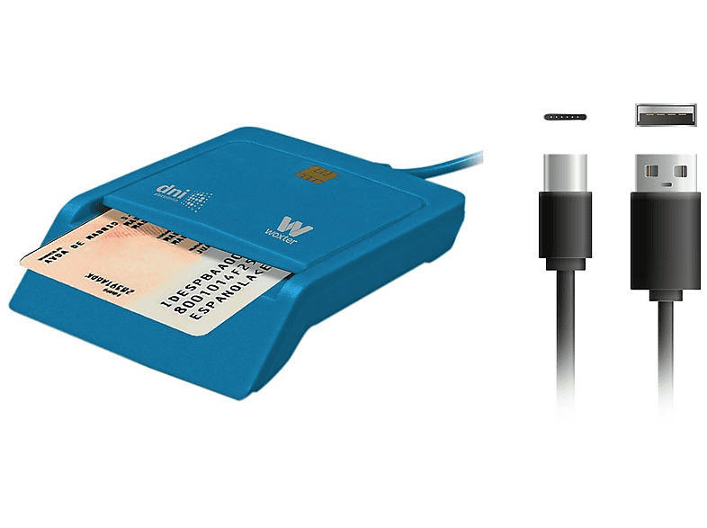 Lector DNI electrónico | DNIe USB C y USB A WOXTER, Azul | MediaMarkt