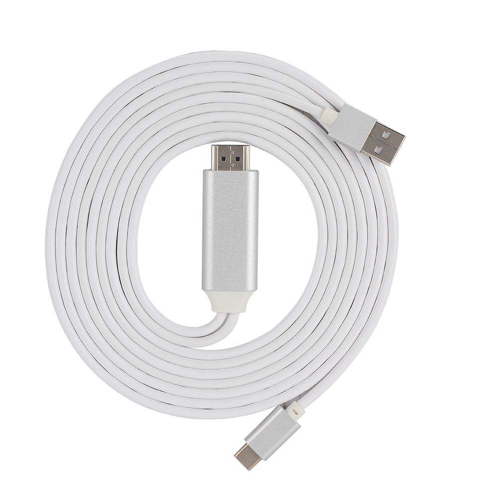 JEDBESETZT HC-02B Typ-C-auf-HDMI-Adapter, USB Hub, Weiß | MediaMarkt