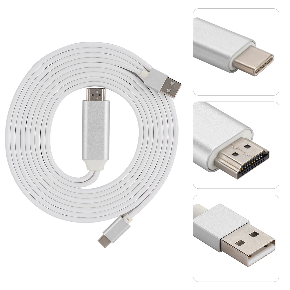 JEDBESETZT HC-02B Typ-C-auf-HDMI-Adapter, USB Hub, Weiß | MediaMarkt