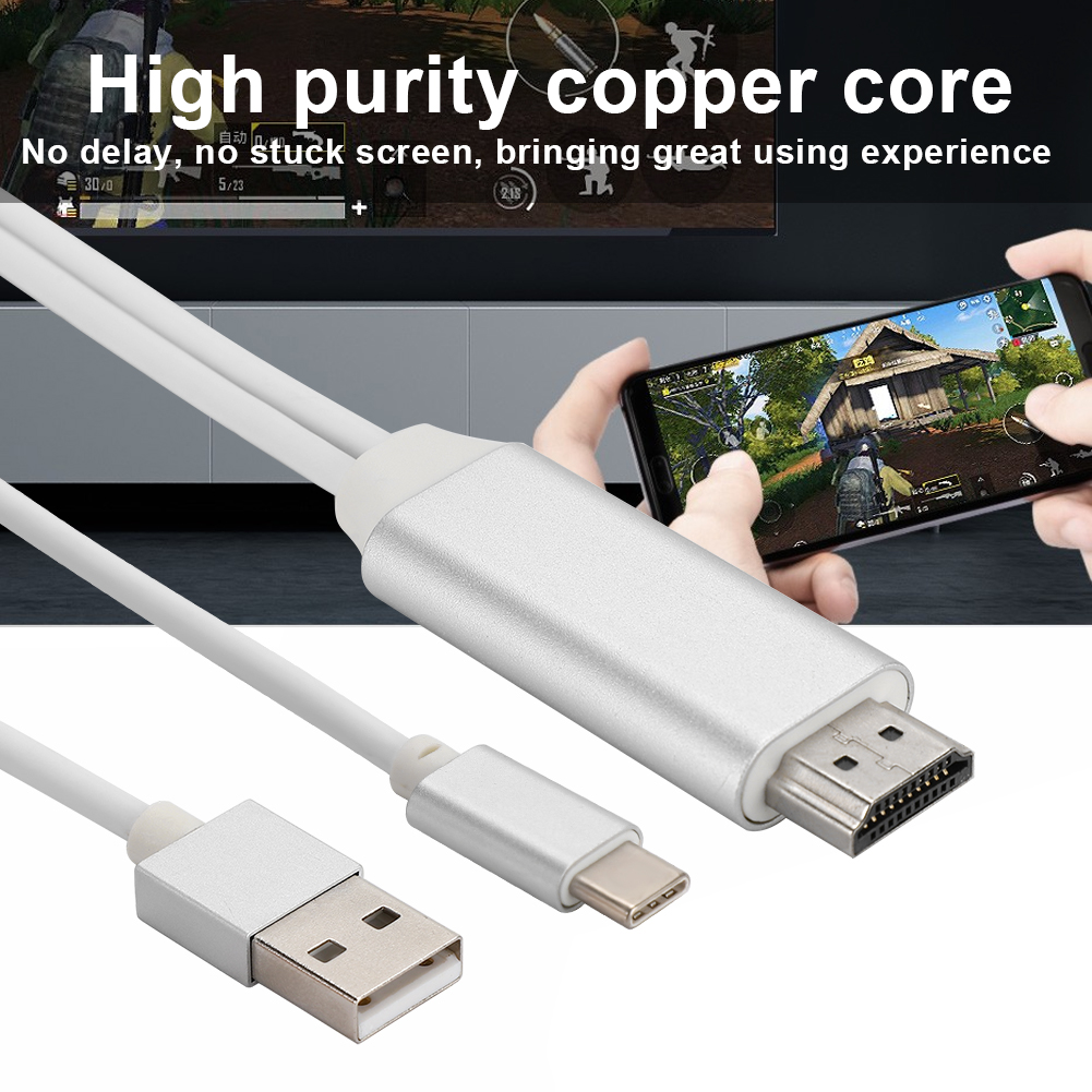 JEDBESETZT HC-02B Typ-C-auf-HDMI-Adapter, USB Hub, Weiß | MediaMarkt