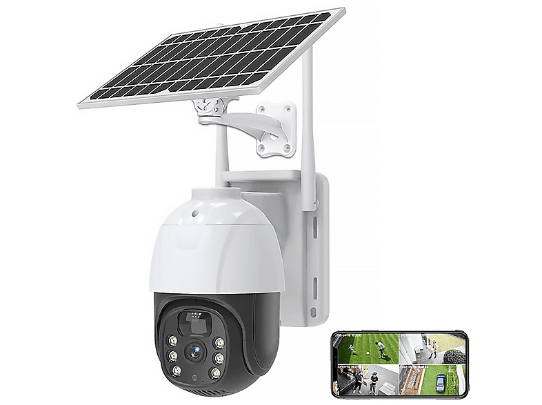 KINSI B4 WiFi 360° Kamera mit Solarpanel, Überwachungskamera | MediaMarkt