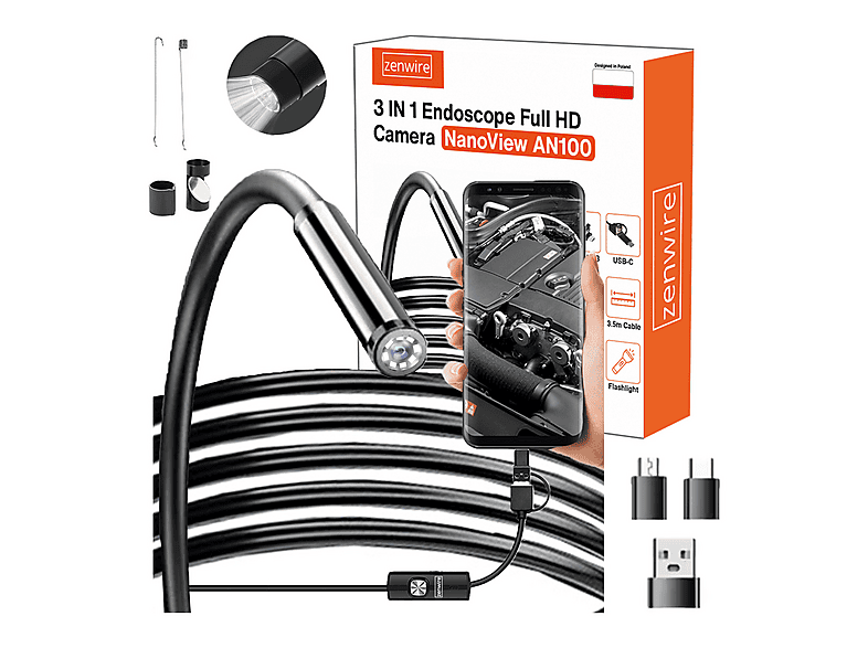 ZENWIRE AN100 Endoskop, Schwarz | MediaMarkt